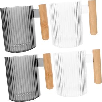 Artibetter 4 St&uuml;ck Teiliges Zahnputzbecher aus Robustem Kunststoff Gro&szlig;er Fassungsverm&ouml;gen Wiederverwendbar und Tragbar Vielseitig f&uuml;r Badezimmer und K&uuml;che Moder