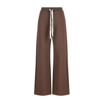 Max Mara Femme, Pantalons, Brun, Taille: 38 FR Wide-fit Jersey Pantalons