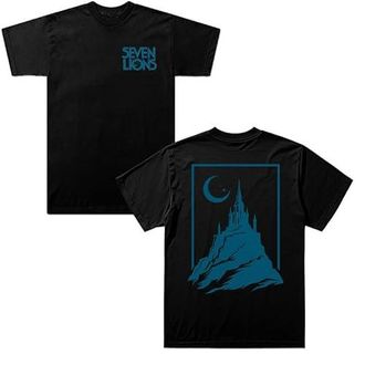 Generic Seven Lions Merch Cresent Moon T-shirt d&eacute;t&eacute; tendance d&eacute;contract&eacute; Y2K T-shirt &agrave; manches courtes Sport Unisexe, Noir, 4XL