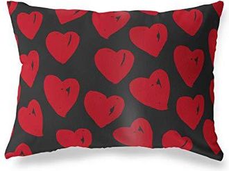 Bonamaison Le Jardin du Lin Kissenbezug Zierkissenbezug Rot-Schwarz Kissenbezug, Für Bett, Auto, Sofa, Haus, Wohnzimmer, Schlafzimmer, Dekoration, 45x60 Cm - Ent