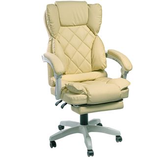 Trisens Schreibtischstuhl Design B&uuml;rostuhl TV B&uuml;rosessel Chefsessel Relax & Home Office, Farbe:Beige