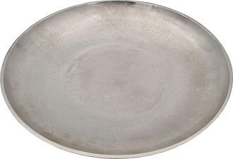 Meinposten Dekoschale MILA silber Metall Schale Deko Teller Kerzenschale Ø 38 cm