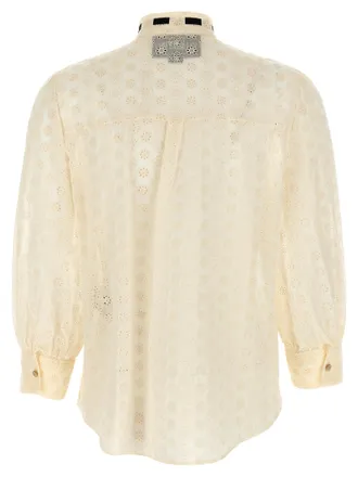 Valentino Garavani Womens White Cotton Blouse