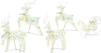 vidaXL LED Rentiere mit 40 LEDs 5 pcs Mehrfarbig Haustier vidaXL