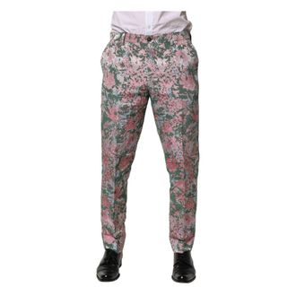 Dolce & Gabbana Blumiges Jacquard Tapered Hose Multicolor - - Trousers - Herren - Mehrfarbig - 2XL