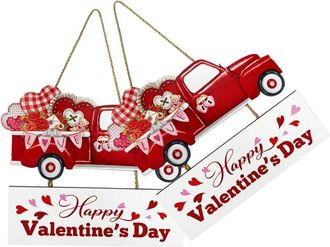 Valiclud 2 St&uuml;ck Valentinstag T&uuml;rh&auml;nger aus Verschlei&szlig;festem Holz H&auml;ngende Wanddekoration mit Automotiv Romantische Deko f&uuml;r Innen und Au&szlig;en