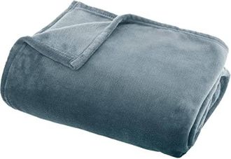 Atmosphera Atmosphera - Plaid - Flanelle - Bleu Orage - 125x150 cm