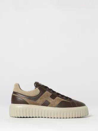 Hogan Baskets H-Stripes en cuir et su&egrave;de avec logo H et semelle plateforme
