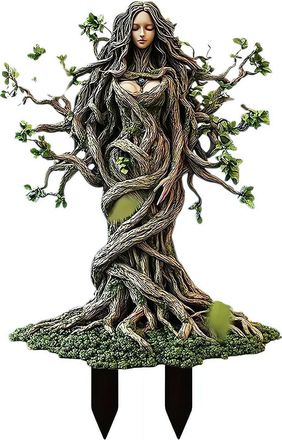 Generic Fairy Elf Gartenstecker Flache Dekoration, Acryl 2D Blumentopf Stab, Pflanzen Zubehör, Fee Statuen für Außen Innen Hof Rasen Garten Dekoration (StyleC