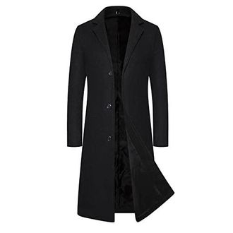 Generic Manteau 2024 pour homme - Long - Coupe ajustée - Trench - Col montant - Veste dextérieur confortable - Veste de voyage - Veste hybride confortable - V