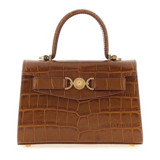 Versace Femme, Sacs, Brun, Taille: ONE Size Sac &agrave; main 95 Medusa petit mod&egrave;le effet croco