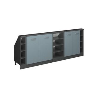 Vicco Ensembles de Meuble de Rangement sous Pente Rion, Bleu-Gris/Anthracite, Lot de 5