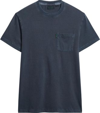 Superdry Herren Gewaschenes Essential T-Shirt mit Tasche Verwaschenes Finster Marineblau XXL