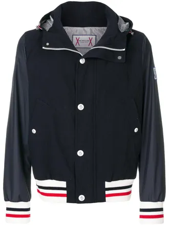 Moncler varsity bomber jacket - Bleu