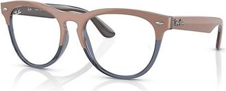 Ray-Ban Iris Optics Beige Auf Dunkelblau Transparent Fassung Klar Glas Polarisiert 54-18