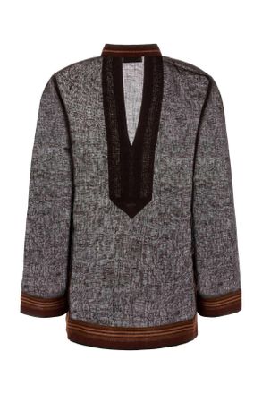 Tory Burch Womens Brown Linen Blouse 209 Exclusive Of Trim Maglie Sweater