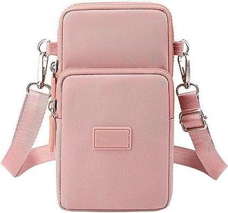 Generic Sac à bandoulière polyvalent de couleur unie pour téléphone portable, sac à langer vertical, sac à langer pour femme, rose, taille unique