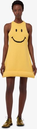 Moschino Robe en maille m&eacute;lang&eacute;e coton biologique Smiley - Jaune