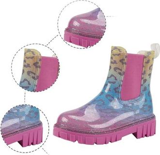 Generic Bottes Femme avec Talon Large | Antidérapant Légères PU Bottines Mi-Mollet | Chaussures Imperméables pour Activités Extérieures
