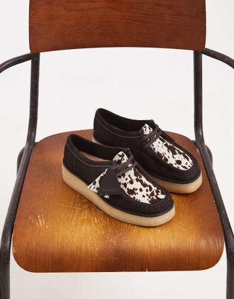 Clarks Wallacraft Bey - Chaussures &agrave; imprim&eacute; vache - Marron