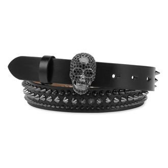 Philipp Plein Femme, Accessoires, Noir, Taille: 80 CM Leather Belt Skull