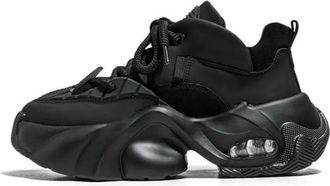 Generic ZBDZSW Original Mode Hommes Hauteur Augmentation Baskets Rétro Marron Casual Sneakers Tendance Plateforme Chaussures de Sport Hommes Chunky, Noir, 42 