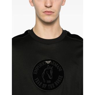 Emporio Armani Velvet Panels T-Shirt - Black