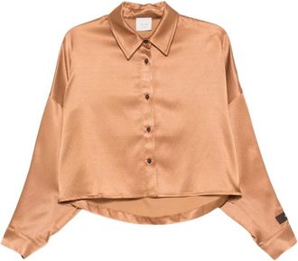 Alysi Femme, Blouses et Chemises, Orange, Taille: 38 FR Cropped Shirt