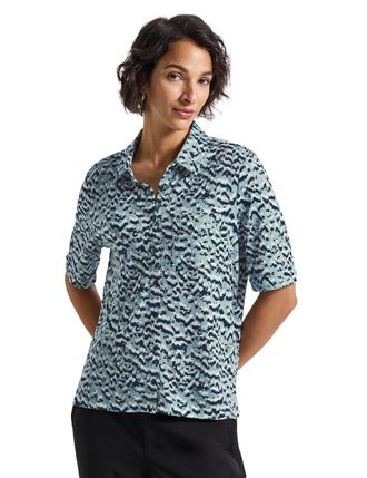 Street One Damen 3227557 Shirt Im Blusenlook, Arona Blue, 38 EU