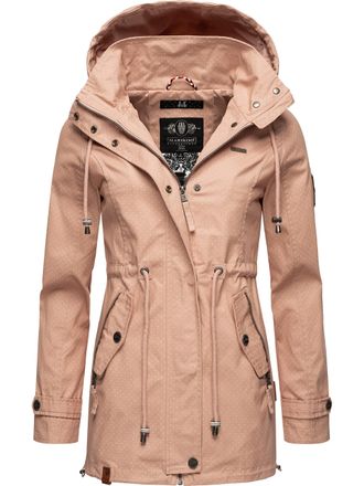 Marikoo Damen leichte &Uuml;bergangsjacke Baumwoll-Parka mit Kapuze Nyokoo Light Rose w.P. Gr. S