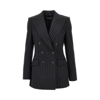 Dolce & Gabbana Pinstriped wool double-breasted jacket Woman 40