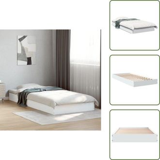 vidaXL The Living Store - Bettgestell Wei&szlig; 75x190 cm Holzwerkstoff - Holzbettfassungen - Bettrahmen Wei&szlig; - Single Bettgestell - Bettkasten Ohne Matratze