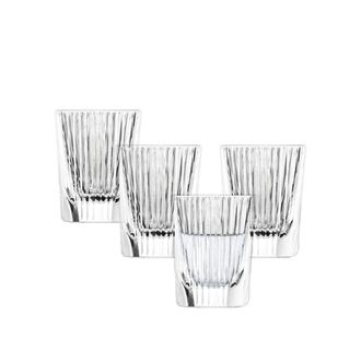 Schott Zwiesel Fave Schnapsgläser (4er Set), moderne Schnapsgläser mit Reliefrillen und Cut outs, Kristallgläser spülmaschinengeeignet (Art. Nr. 124302), Kristall