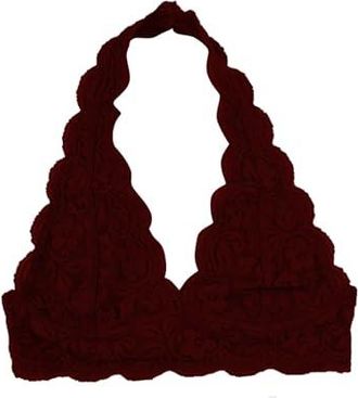 Generic Bustier & pour femme, motif en dentelle &eacute;l&eacute;gant, doux et agr&eacute;able pour la peau, agr&eacute;able pour le corps, Bordeaux, S