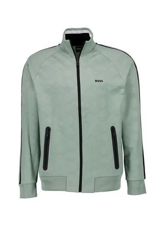 HUGO BOSS Herren Sweatjacke gr&uuml;n unifarben