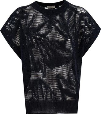 Brunello Cucinelli Femme, Pulls, Bleu, Taille: 42 FR T-shirt en maille