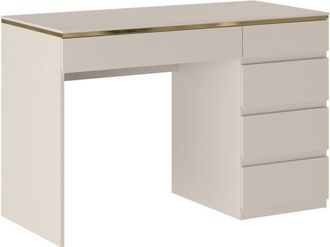 Vente-Unique Pascal Morabito - Bureau - 5 tiroirs - Beige et dor&eacute; - vukia de