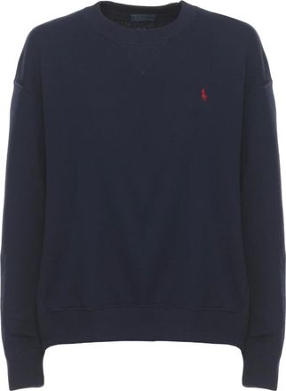 Ralph Lauren Femme, Sweatshirts et sweats &agrave; capuche, Bleu, Taille: 40 FR Cotton Fleece Crewneck SweaT-shirt