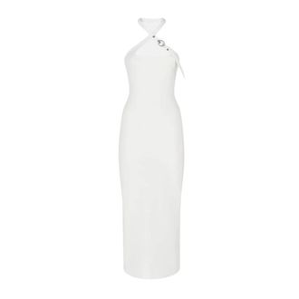 The Attico Tie Neck Midi Kleid - - Dresses - Damen - Wei&szlig; - M
