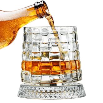 Generico Whiskyglas, Trinkbecher mit 360 Grad drehbarem Boden, Rotweinglas, Geschenk f&uuml;r Vater, Mann, Ehemann, Weihnachten, Geburtstag, Party, Toast und