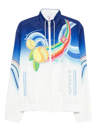 Casablanca veste zipp&eacute;e &agrave; imprim&eacute; graphique