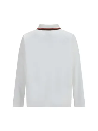 Vivienne Westwood Striped Ribbed Collar Polo - White