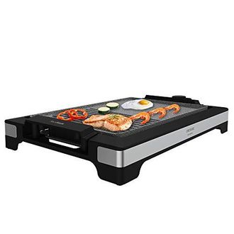 Cecotec Plancha-gril &Eacute;lectrique Tasty&Grill 2000 Inox MixStone. 2000W, Thermostat ajustable, Plaque Antiadh&eacute;rente pour Griller avec une Surface mixte Plancha 