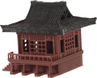 SOLUSTRE Pagoden Statue Aquarium Deko Lebensechtes Miniatur Pavillon Modell Wetterfestes Landschaftsornament für Fischbecken und Garten Detailreich Leicht Trag