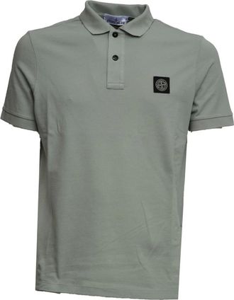 Stone Island Homme, Tops, Vert, Taille: M Compass-patch Polo