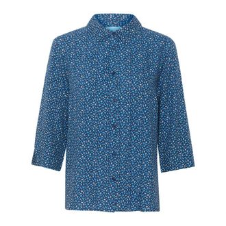 Cream Femme, Blouses et Chemises, Bleu, Taille: 42 FR Chemise bleue en peau danimal avec manches &frac34;