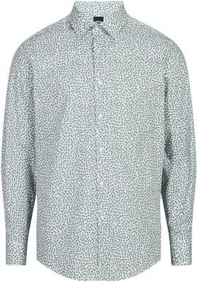 HUGO BOSS Chemise manches longues &agrave; fleurs en coton m&eacute;lang&eacute;