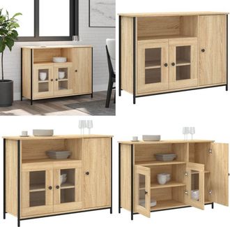 vidaXL Sideboard Sonoma-Eiche 100x35x75 cm Holzwerkstoff - Holzbeistelltisch - Holzschrank