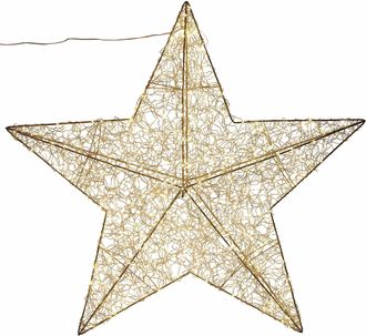 Loberon LED-Stern Vivetelle - 720 Warmweiße Lichter - für Innen & Außen - Filigrane Struktur - Weihnachtsbeleuchtung - Weihnachten - Eisen - Kupfer, Champagne