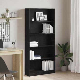 vidaXL Biblioth&egrave;que ch&ecirc;ne noir 80x24x176 cm bois ding&eacute;nierie Vidaxl